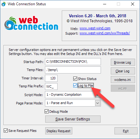 Turn off logging of all requests in 'wwRequestLog' except the errors ...