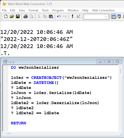 Managing date values in REST - West Wind Technologies Support