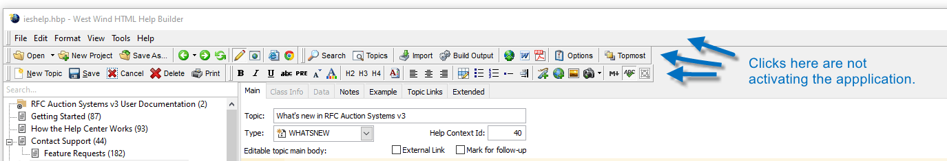 Application focus on mouse click - West Wind Technologies Support